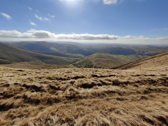 Fell Head and The Calf, from Howgill, near Sedbergh - Walk
